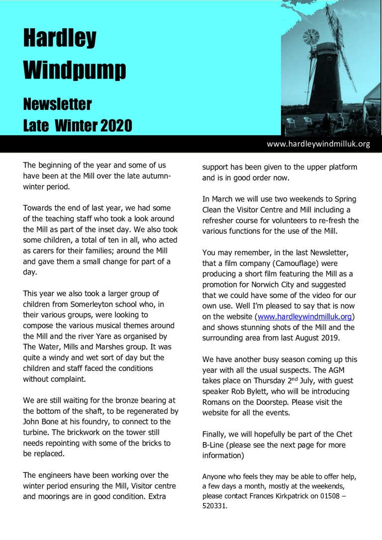 Newsletter – Hardley Windmill