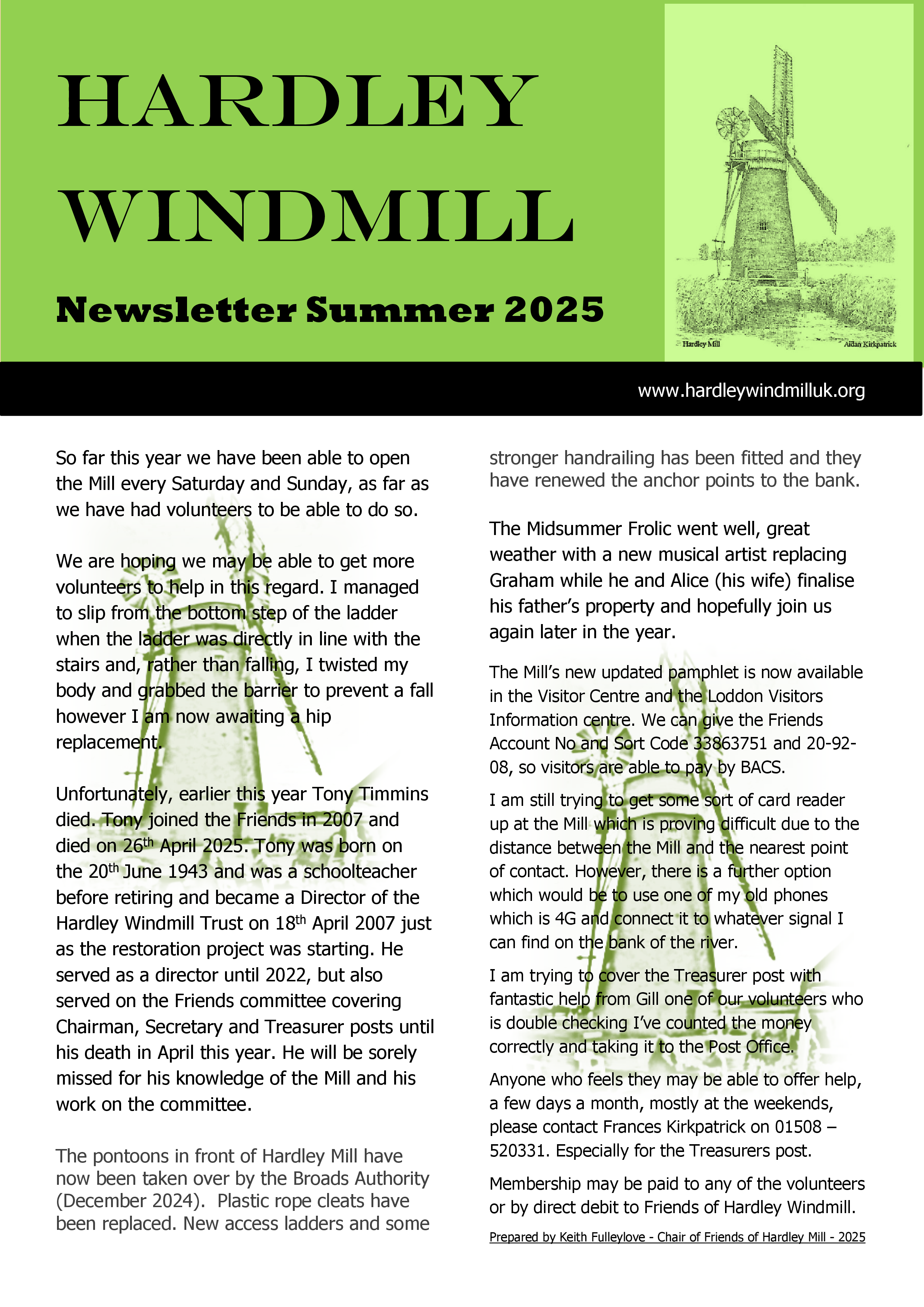 Newsletter – Hardley Windmill